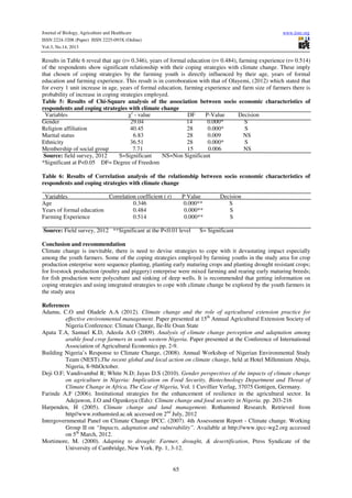 Youth farmers’ coping strategies with climate change in osun state ...