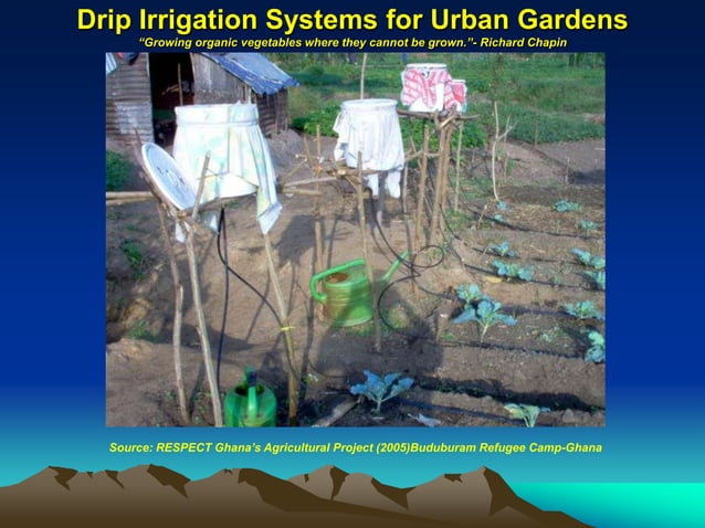 Sustainable Drip Irrigation System for Urban Gardens | PPTX | Agriculture | Industries