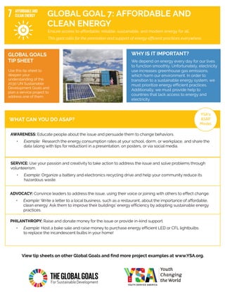 YSA's Youth Guide to the Global Goals | PDF