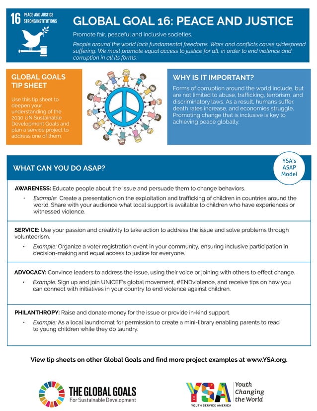 YSA's Youth Guide to the Global Goals | PDF