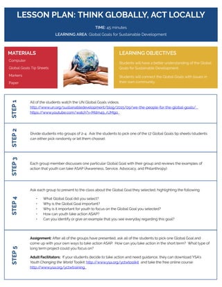 YSA's Youth Guide to the Global Goals | PDF