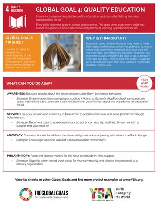 YSA's Youth Guide to the Global Goals | PDF