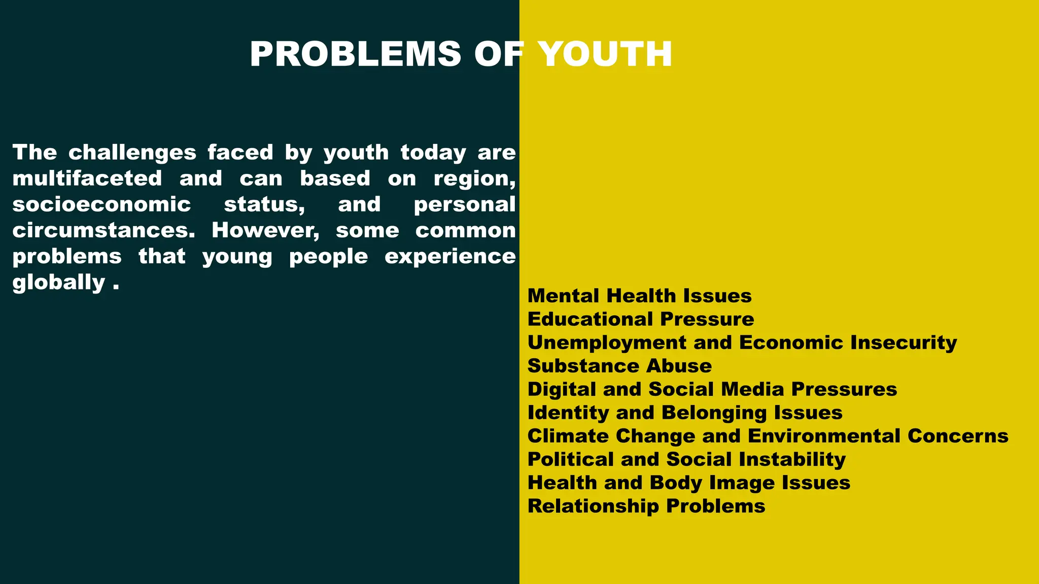 Youth health and its problems faced.pptx ( PRESENTER - ABHILAL ...