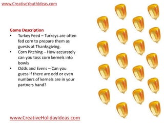 Youth Icebreakers: Kernel Cornucopia | PPTX | National & Civic Holidays ...