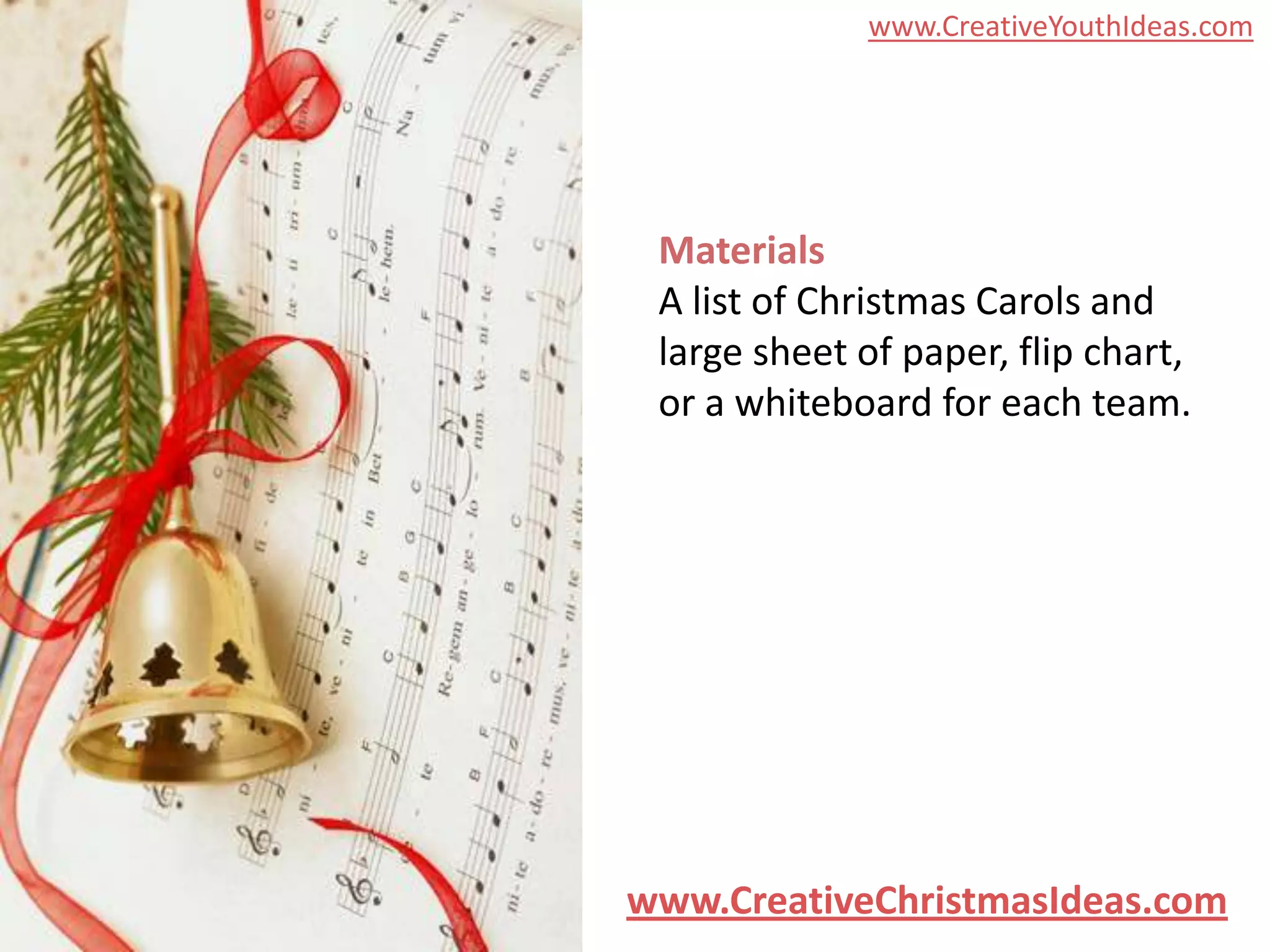 Youth Ideas: Christmas Carol Pictionary | PPT