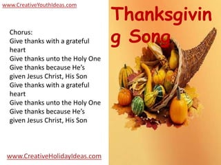 Youth Ideas: Songs of Thanksgiving - Give Thanks | PPTX