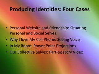 Youth, Identity, and Digital Media | PPTX