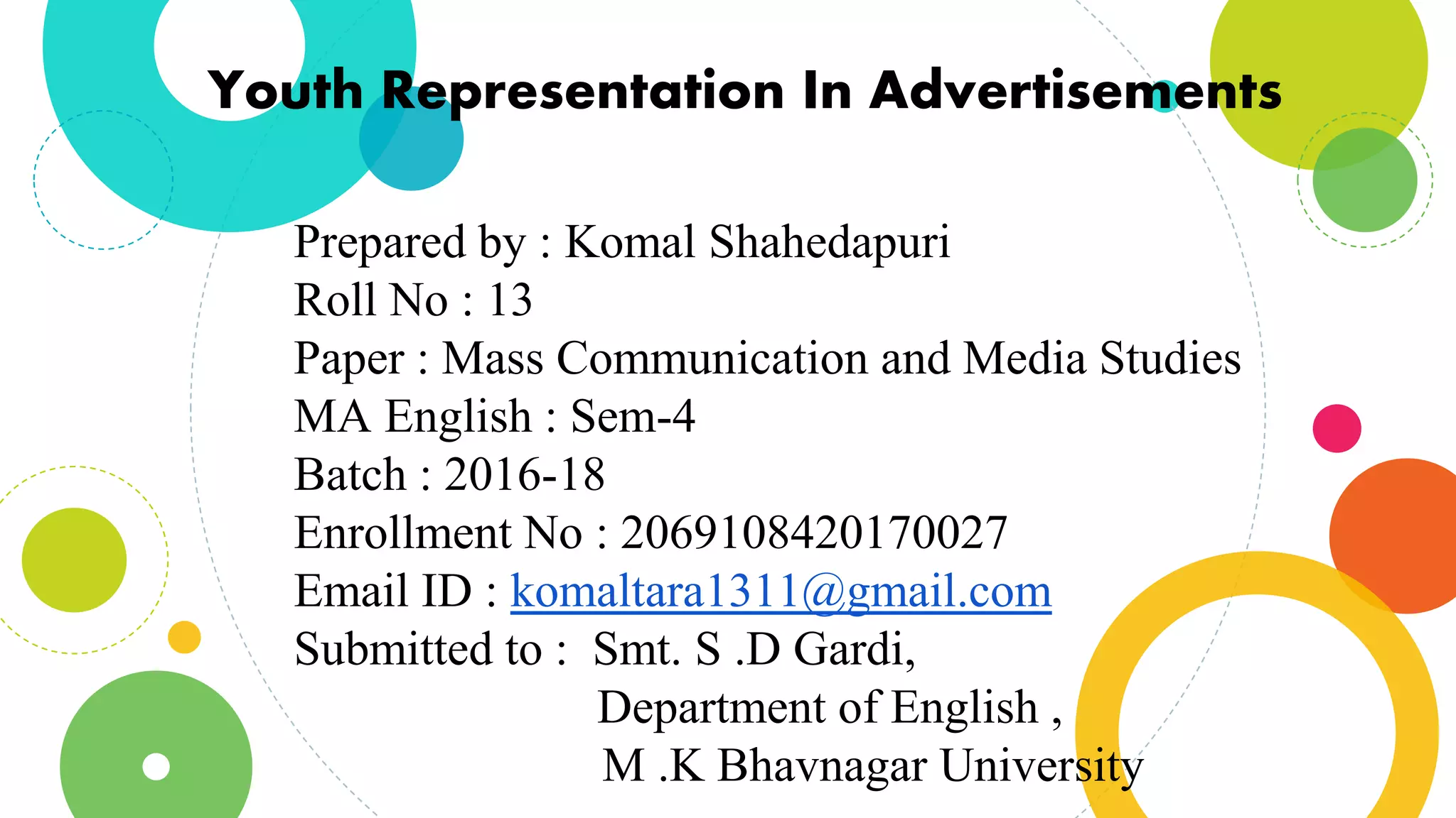 Youth Representation in advertisement | PPTX