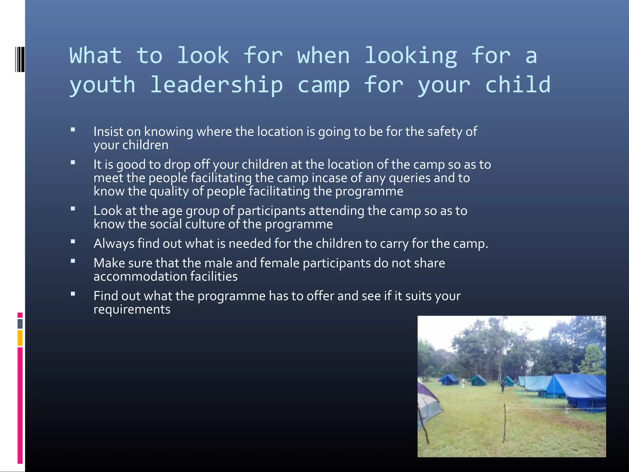Youth leadership camps | PPT