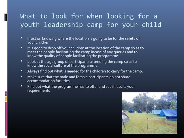 Youth leadership camps | PPT