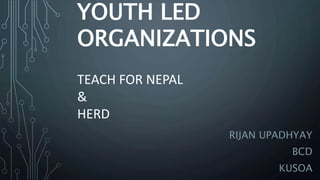Youth led organizations | PPTX