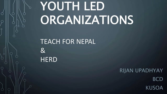Youth led organizations | PPTX | Non-Profit Organizations | Industries