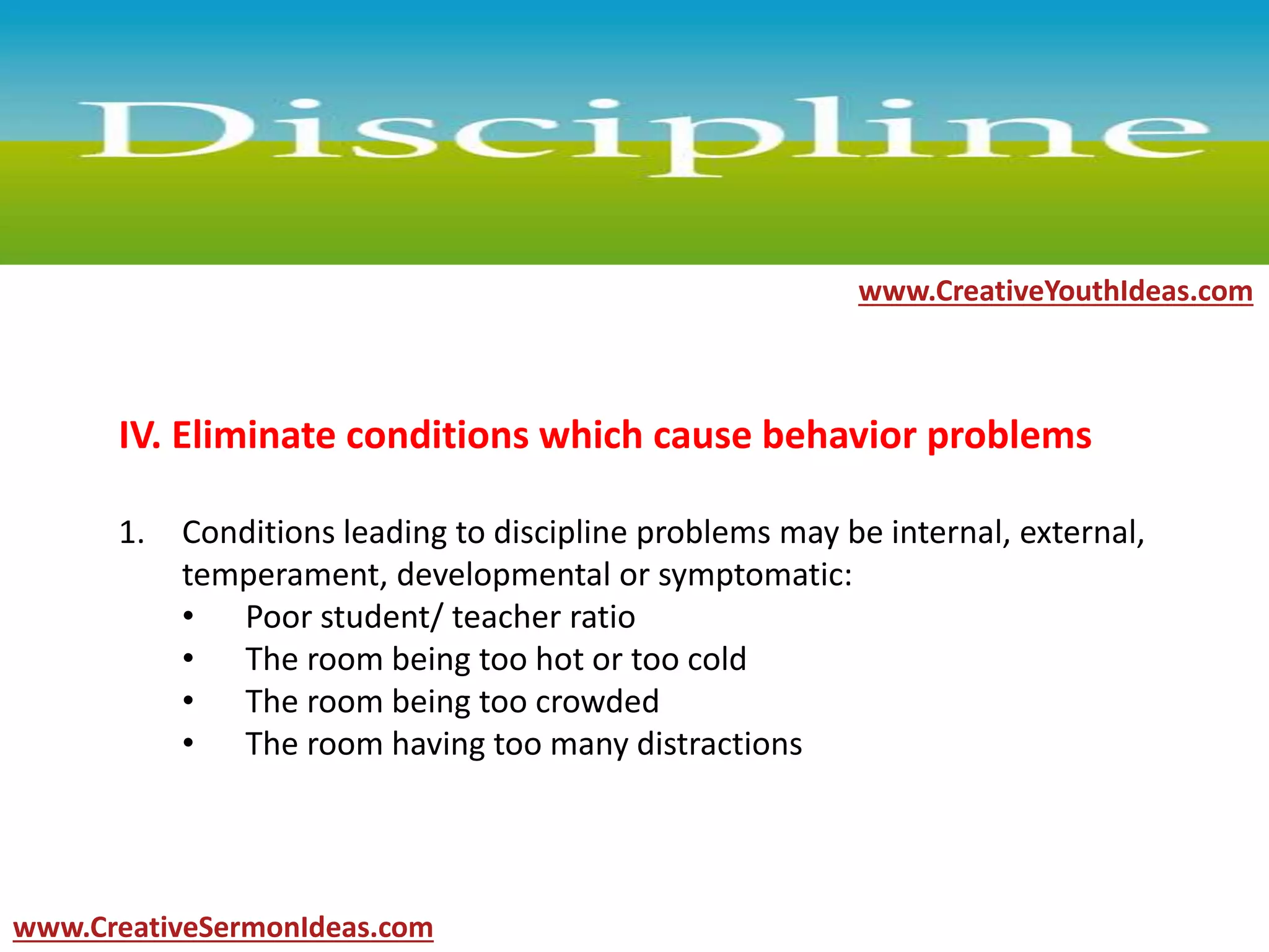 Youth Ministry Lesson - Discipline With Youth: Preventive Discipline | PPTX