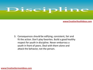 Youth Ministry Lesson - Discipline With Youth: Preventive Discipline | PPT