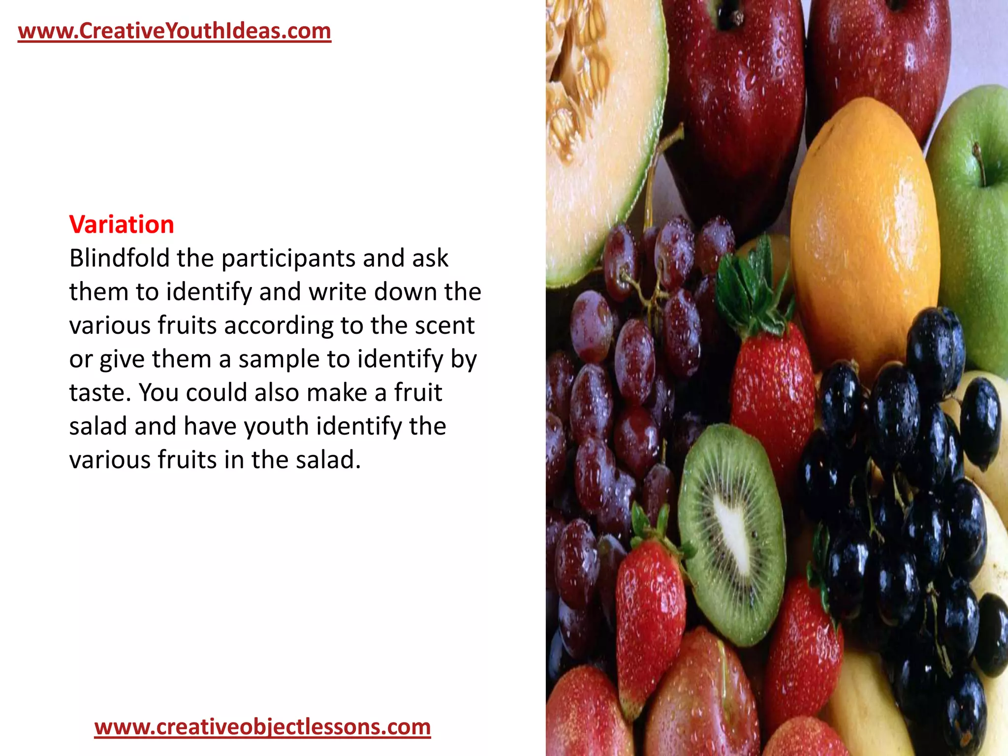Youth Ministry Object Lesson: Fruit | PDF