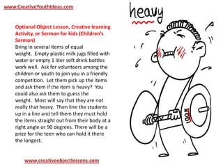 Youth Object Lesson: Burdens and Rest | PDF