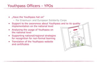 Presentation of Youthpass certificate - Erasmus program | PPTX