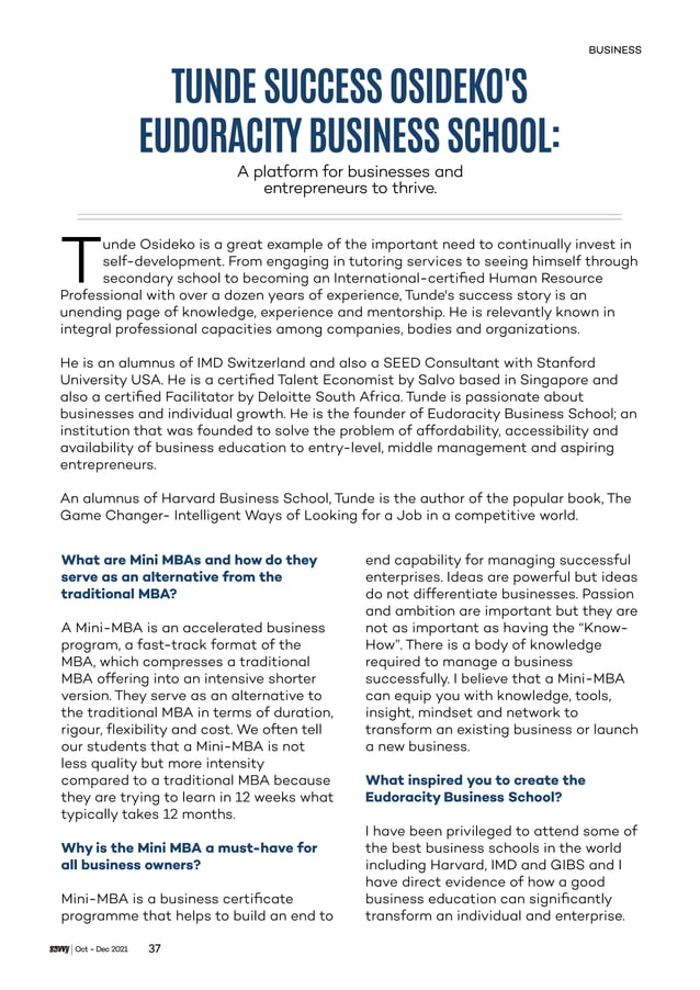 SAVVY MEDIA AFRICA'S 11TH DIGITAL MAGAZINE ISSUE | PDF