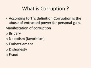 Youths & corruption | PPTX