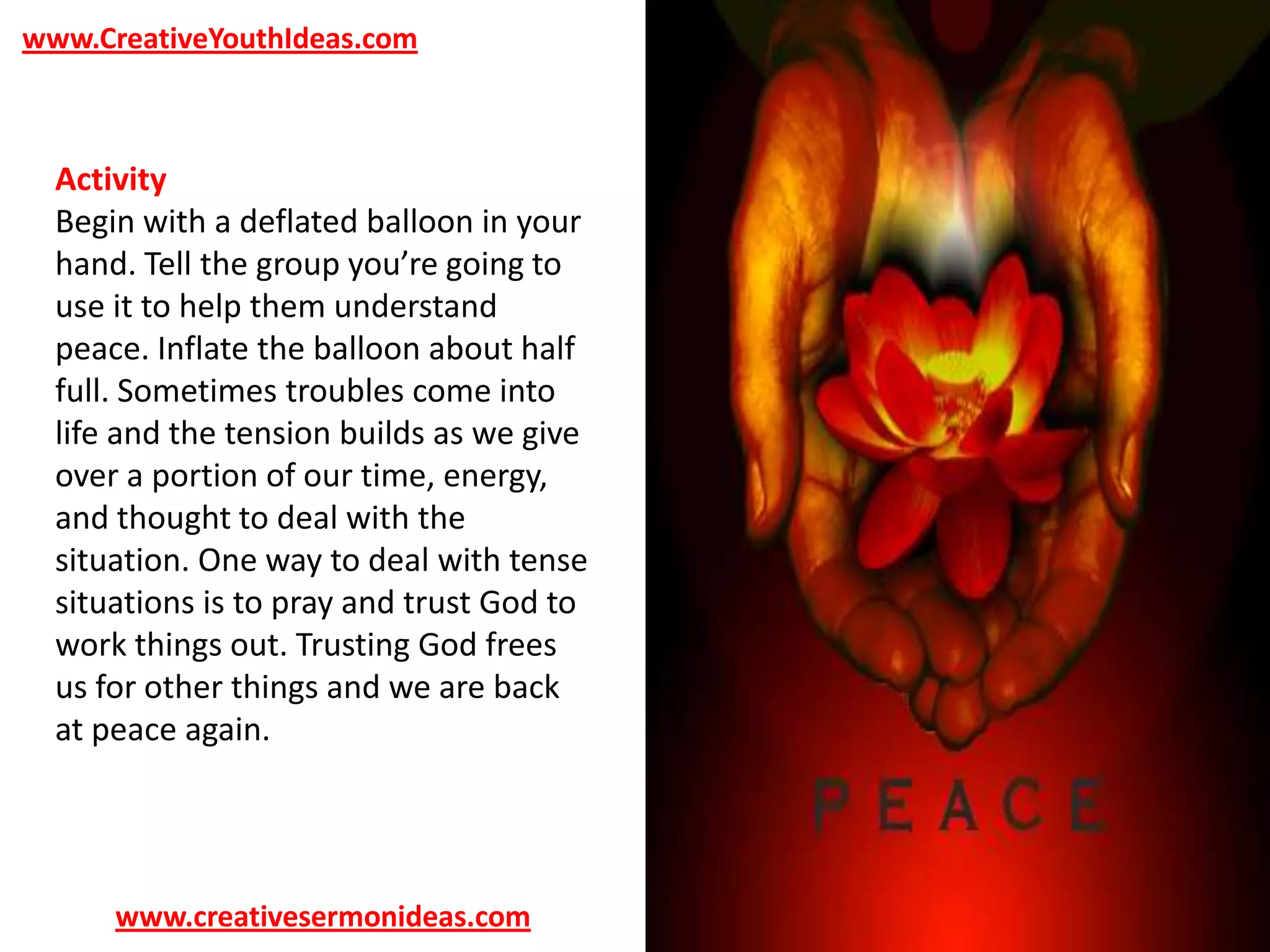 Youth Sermon Ideas Peace In The Turmoil PPT