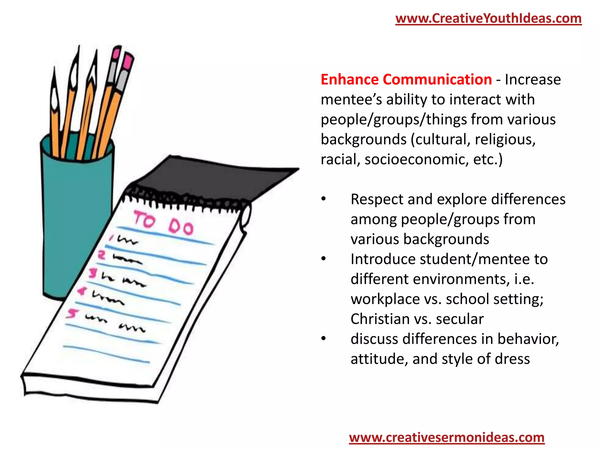 Youth Sermon Ideas Primary Tasks Of A Mentor PPT