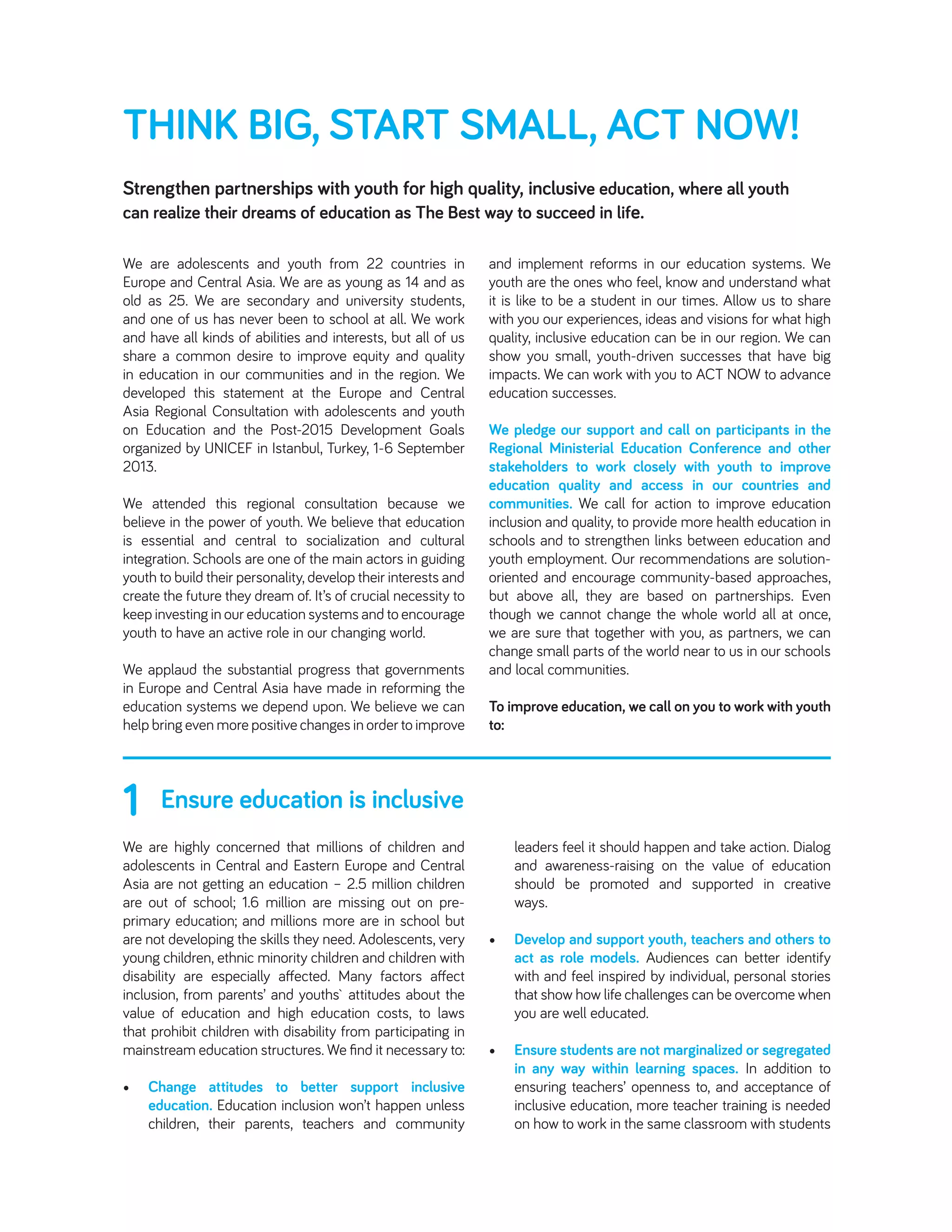 Think big, start small, act now! | PDF