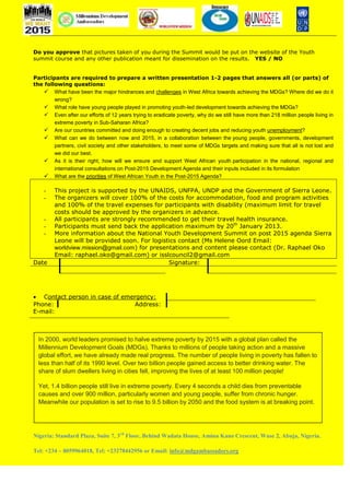 Youth summit sierra leone application form | DOCX | Debated Sensitive ...