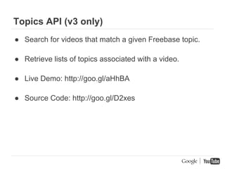 You tube api overview | PPT
