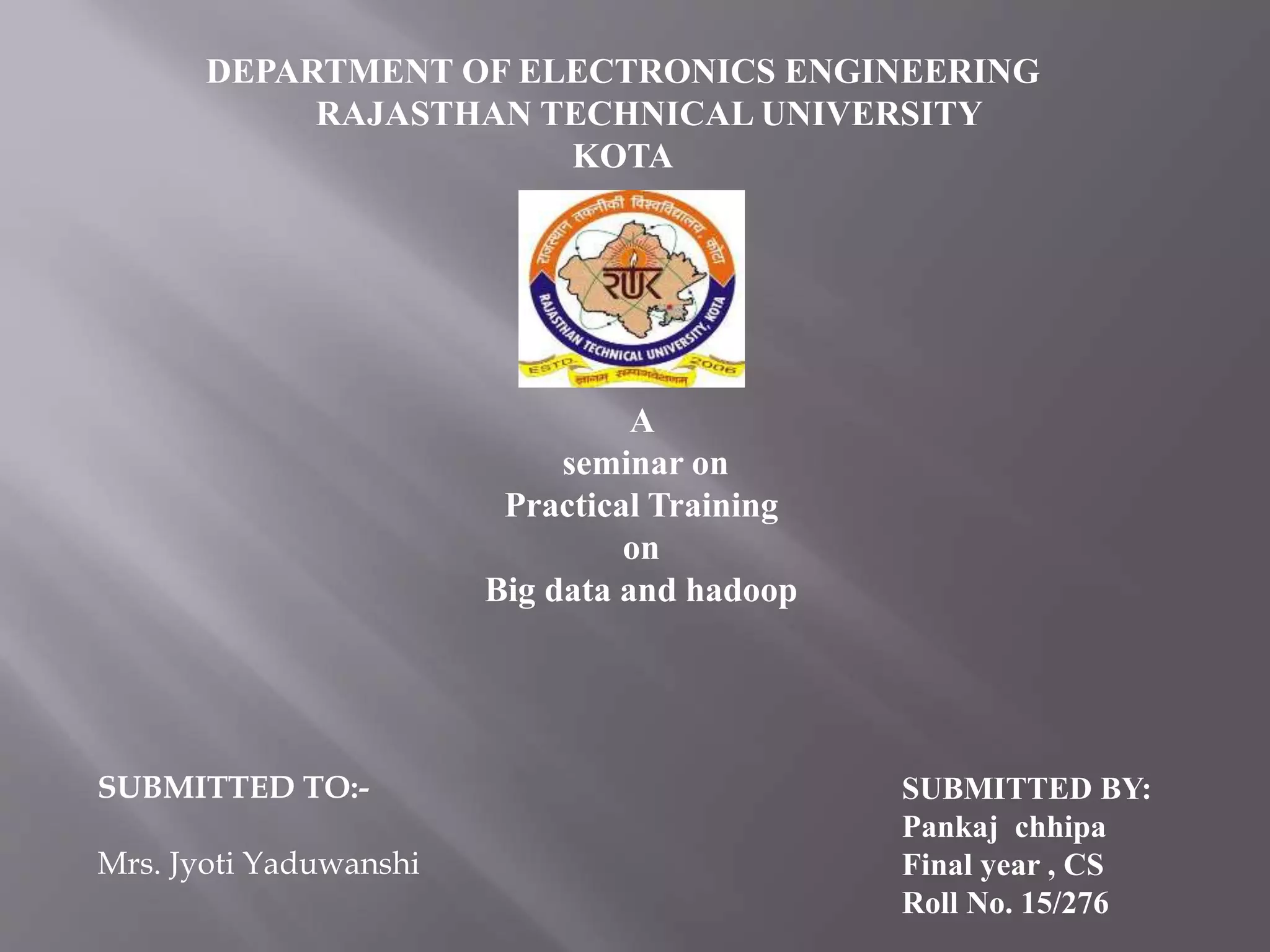 Youtube big data analysis using hadoop,pig,hive | PPTX