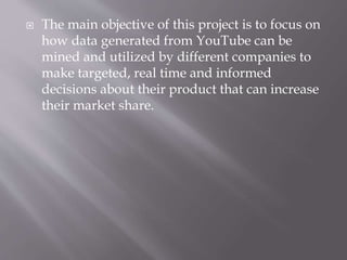 Youtube big data analysis using hadoop,pig,hive | PPTX