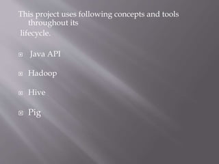 Youtube big data analysis using hadoop,pig,hive | PPTX