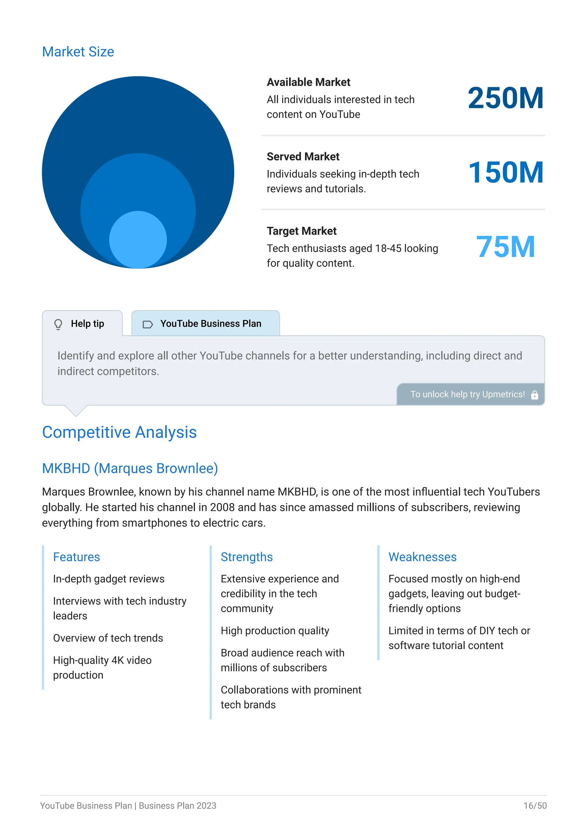 YouTube Business Plan Example | Upmetrics | PDF