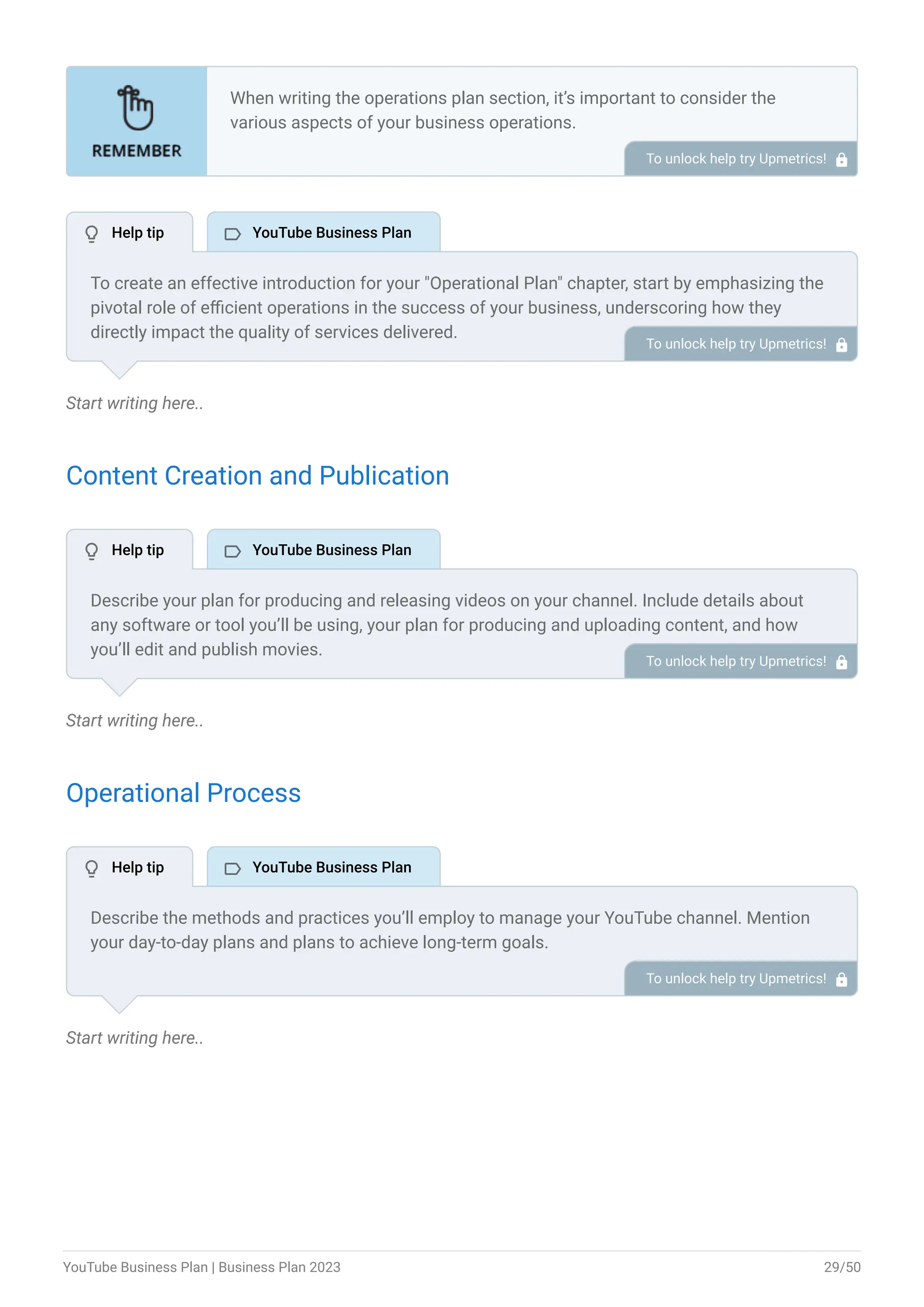 YouTube Business Plan Example | Upmetrics | PDF
