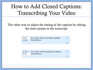 Adding Closed Captions to YouTube Videos | PDF | Video Software | Computer Software and Applications