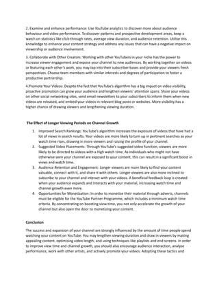 Youtube Channel Building and Unlocking the Power of Watch Time | PDF