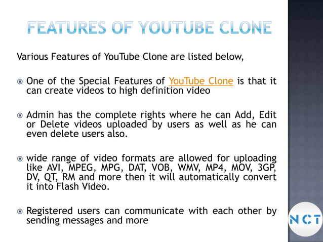 YouTube Clone Script | PPT