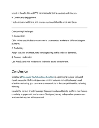 Make A Youtube Clone By Miracuves Solutions | PDF