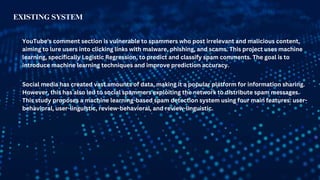 YOUTUBE COMMENT SPAM DETECTION.pdfnnnnnnn | PDF