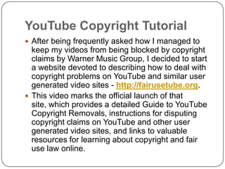You tube copyright tutorial | PPTX
