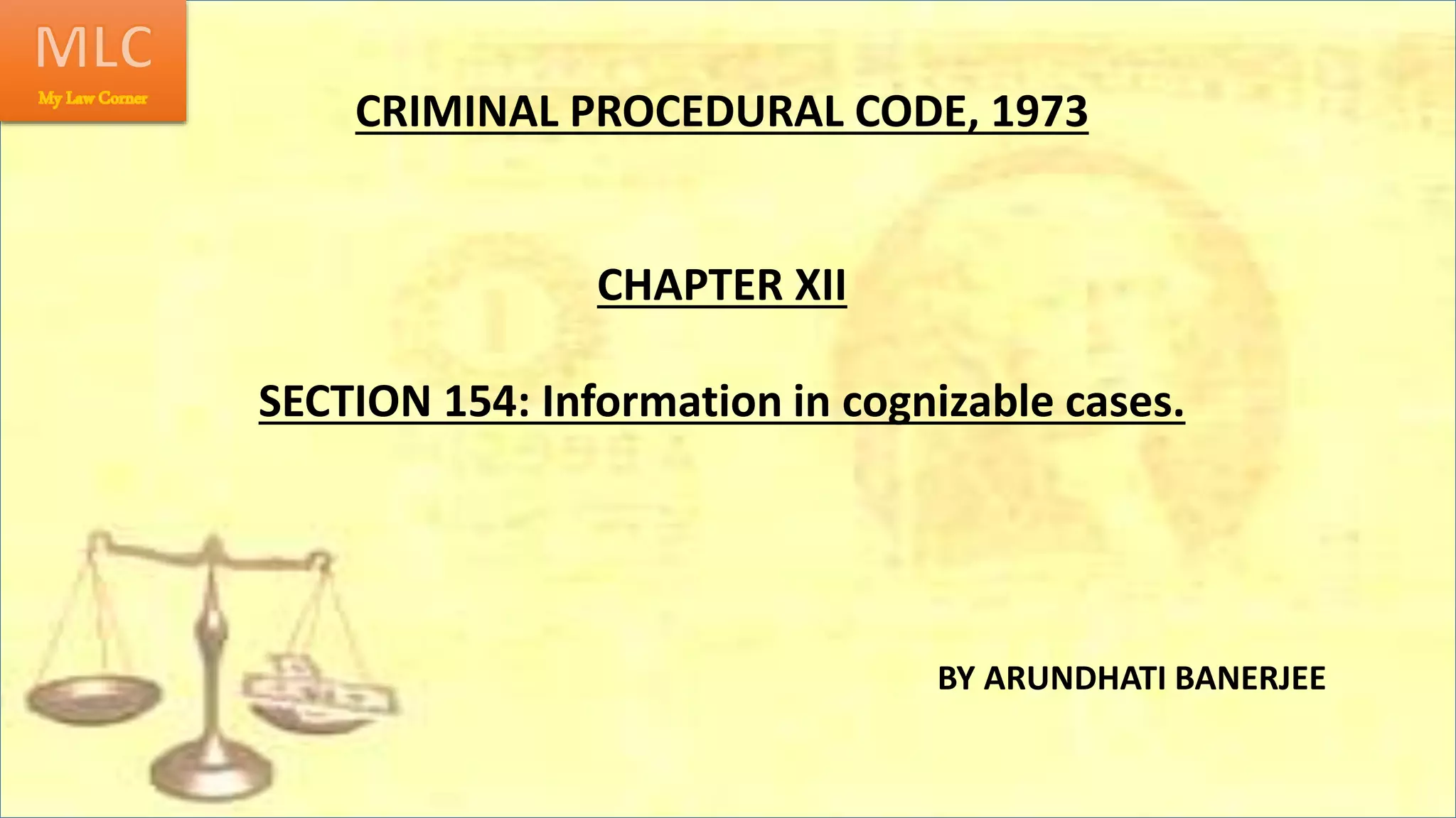 CrPC Section 154 | PPTX