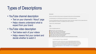 YouTube Descriptions | PDF