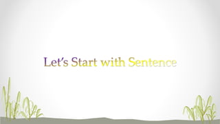 Introduction : Sentences | PPTX