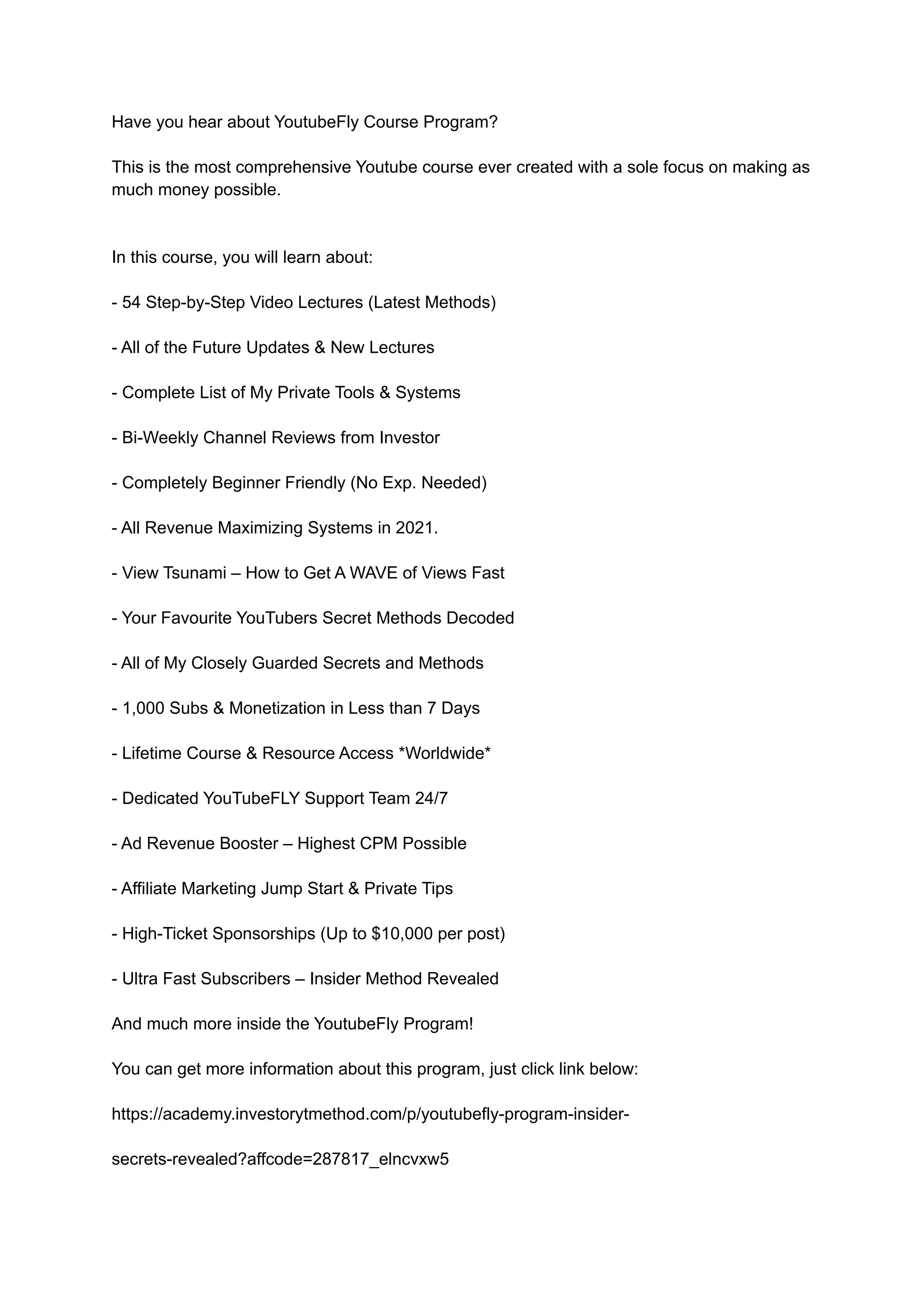 Youtube fly course program | PDF