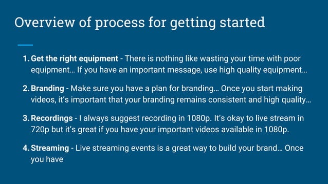 Live Streaming Checklist | PPT