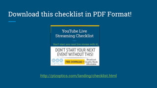 Live Streaming Checklist | PPT