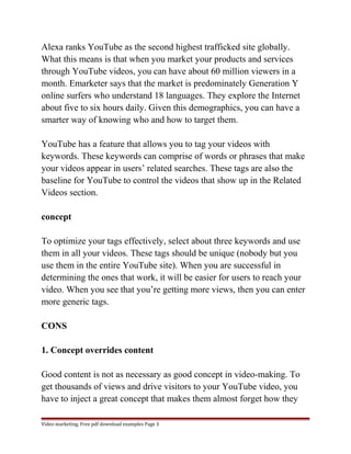 Youtube marketing disadvantages | DOC