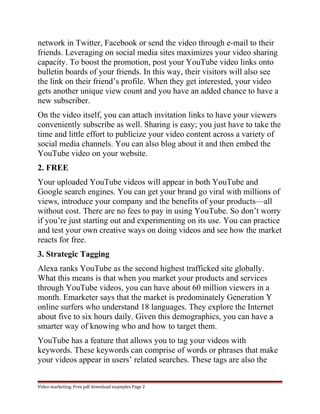 Youtube marketing disadvantages | DOC