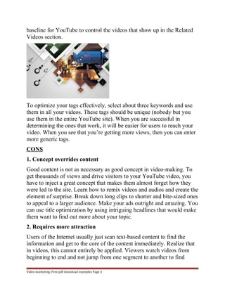 Youtube marketing disadvantages | DOC