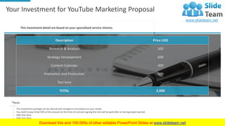 YouTube Marketing Proposal PowerPoint Presentation Slides | PDF