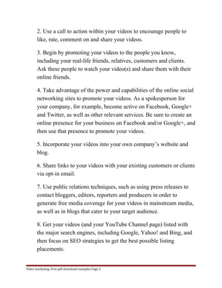 Youtube marketing strategy | DOC | Internet for Beginners | Internet